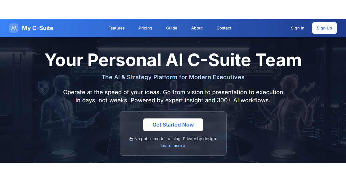 My C-Suite | The AI & Strategy Platform for Executives